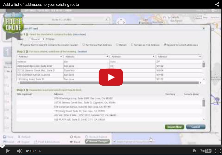 How to append addresses to a planned route